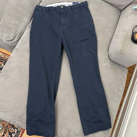 Polo Ralph Lauren | Pants | Polo Ralph Lauren Stretch Straight Fit Pants 36x3 Navy Blue Flat ...